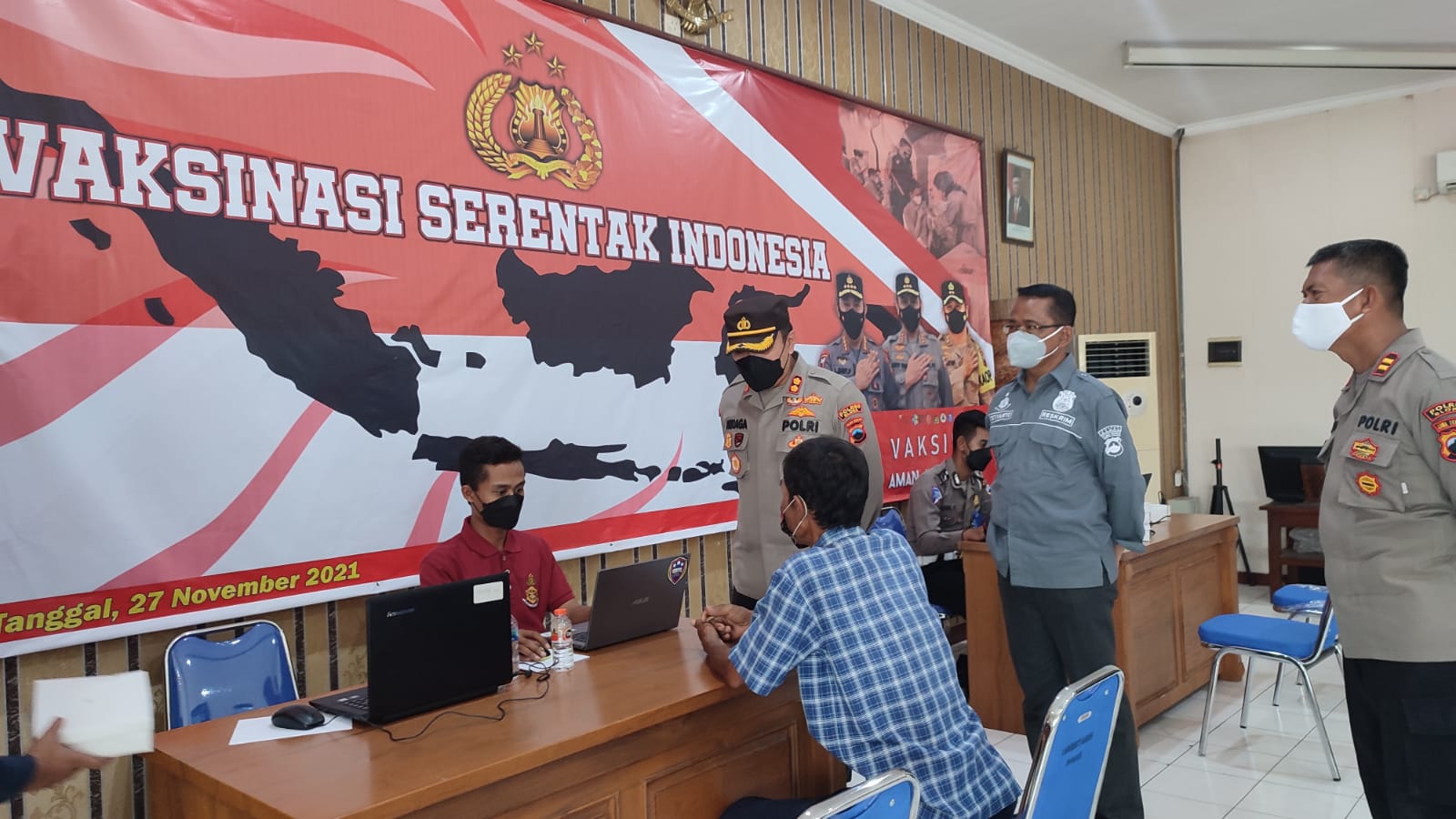 Polres Blora Gelar Vaksinasi Massal Di Aula Arya Guna, Terkoneksi Langsung Dengan Zoom Meeting ...